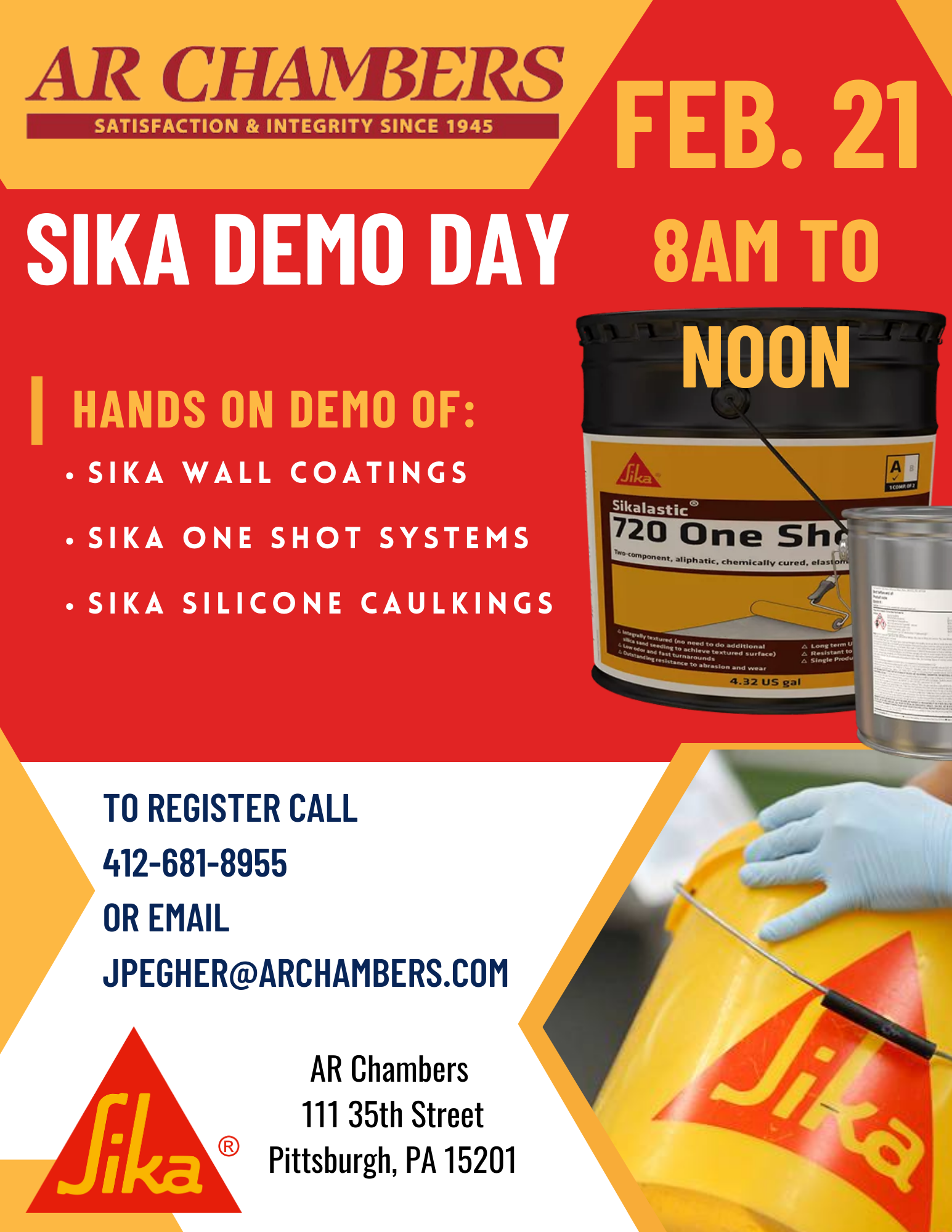 Sika Demo at AR Chambers Supply - A. R. Chambers Supply | Pittsburgh ...